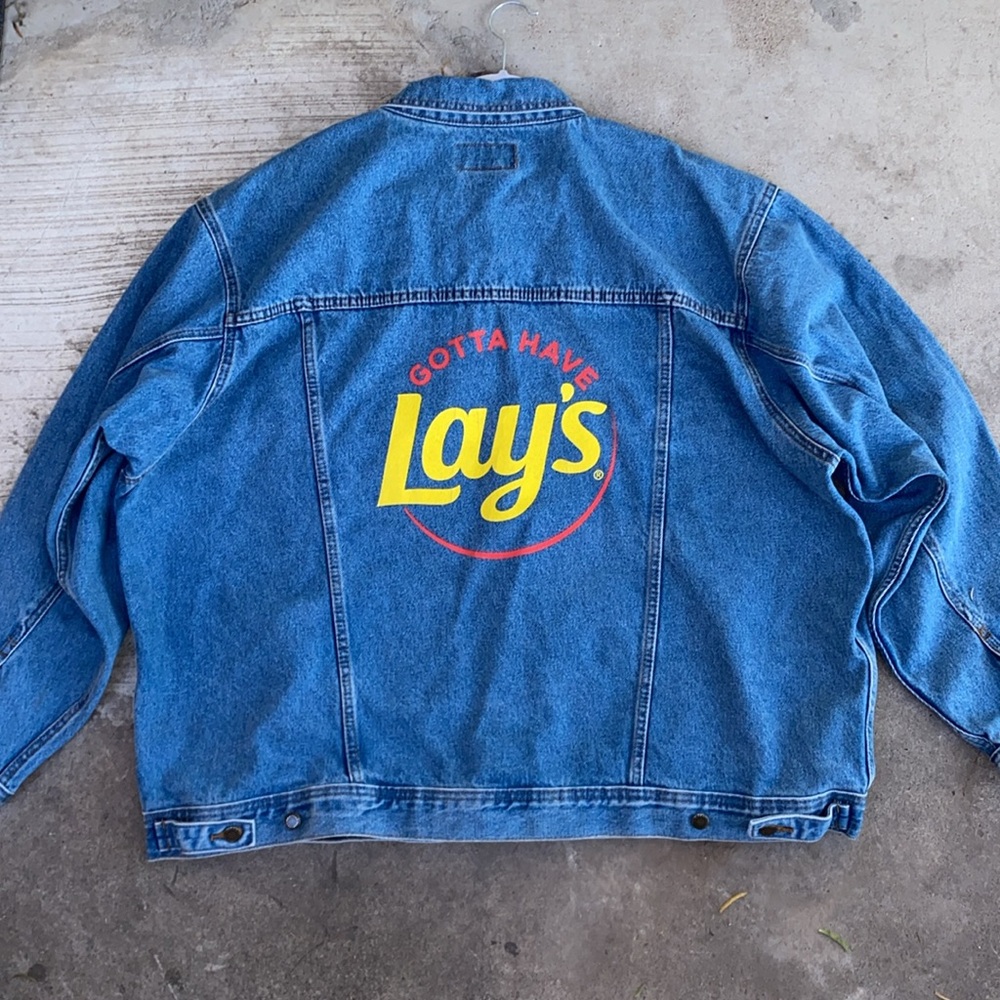 Rare Wrangler Denim Jacket With Lays Logo Size 3x - Gem